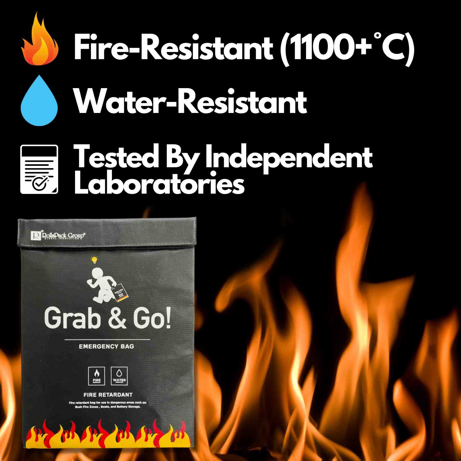 Fire-SAFE Emergency Bag | Independently Tested | Fire Resistant ...